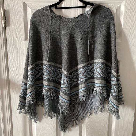 Sweaters | Vintage Reference Point Gray Beach Poncho | Poshmark